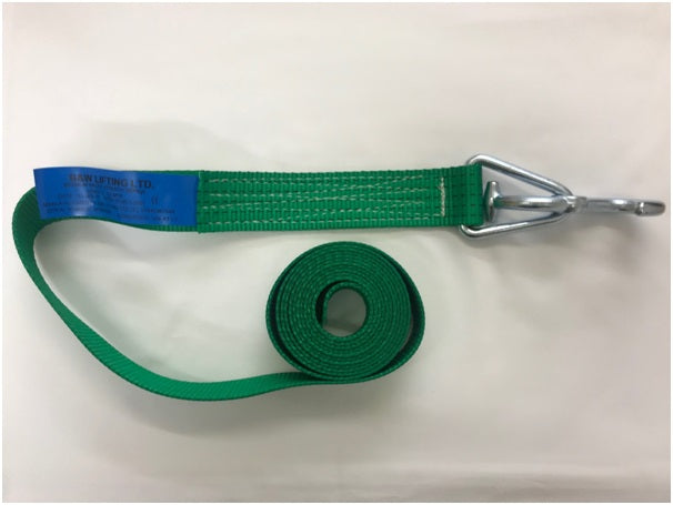 Webbing Long End c/w Claw Hook with Safety Catch - B & W Lifting